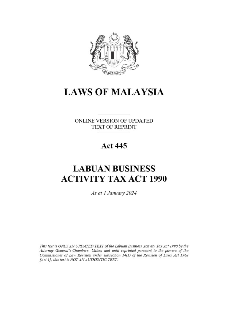 Labuan Business Activity Tax Act 1990 | AMS